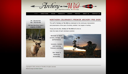 Custom Web Design for Archery in the Wild
